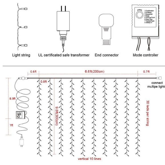 Urban Outfitters | Accents | Vsco Fairy String Curtain Lights 30 Lights ...